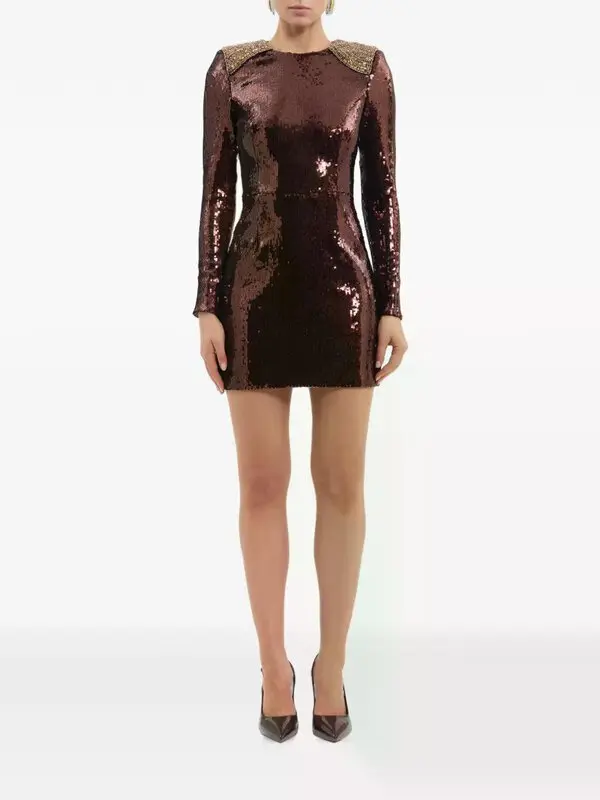 Rebecca Vallance Glimmer Mini Dress - Brown