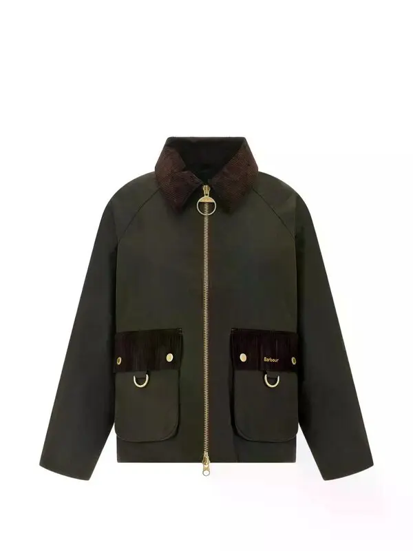 Barbour Carville Jacket With Drawstring Hood And Corduroy Trims - Green