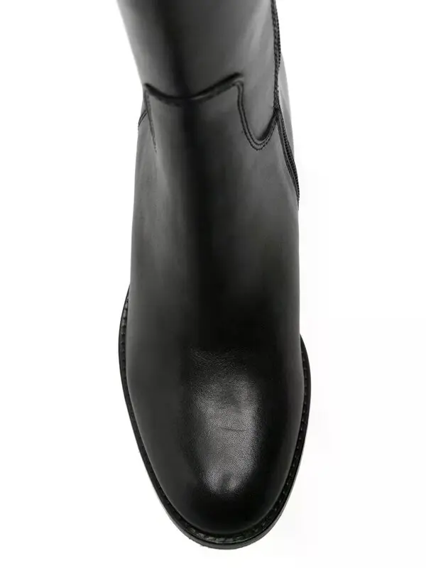 SERGIO MORETTI FIRENZE Knee High Leather Boots With Block Heel