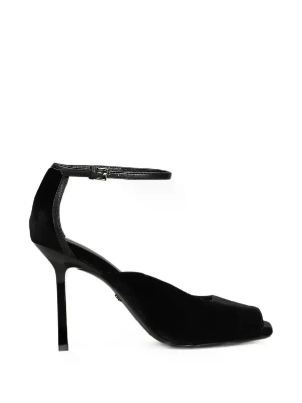 Lola Cruz Qelina 90 Velvet Sandals - Black