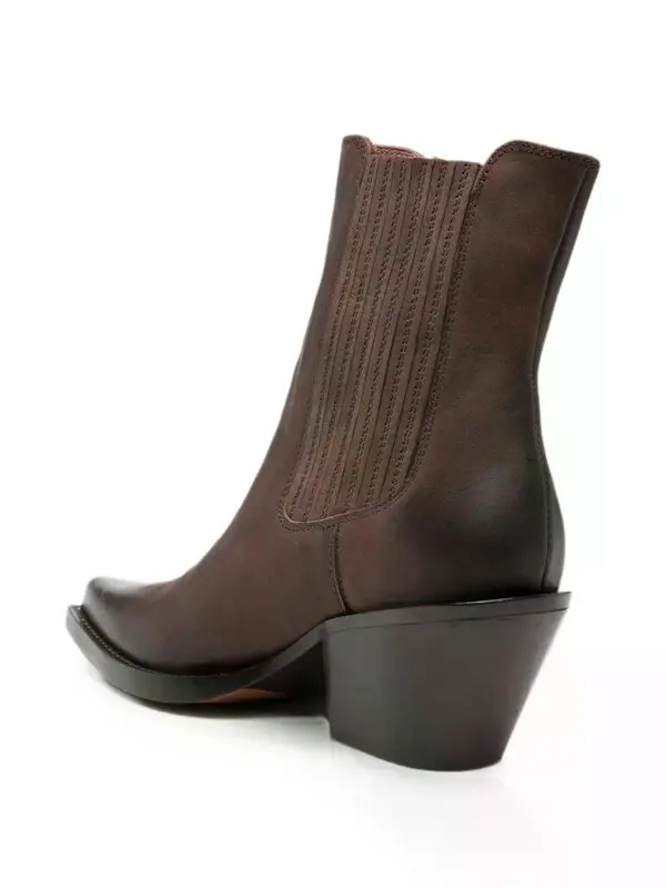 Paris Texas Dallas Pointed-toe Leather Ankle Boots - Brown