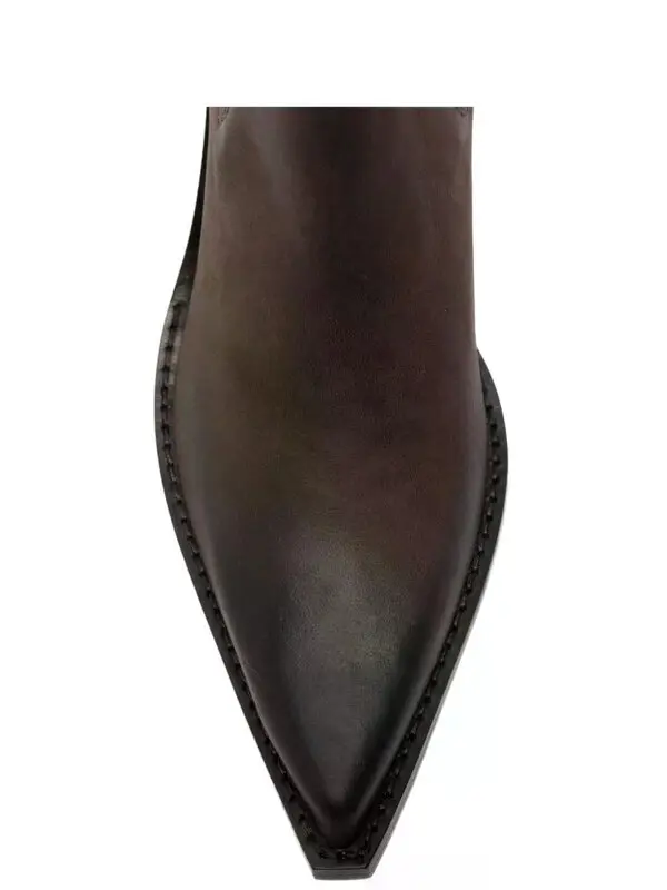 Paris Texas Dallas Pointed-toe Leather Ankle Boots - Brown