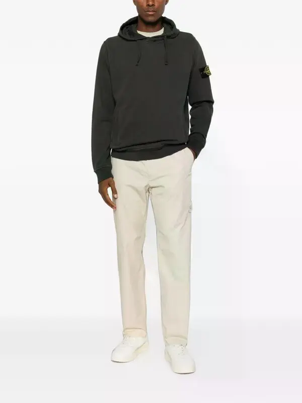 Stone Island Logo-patch Drawstring Hoodie - Grey