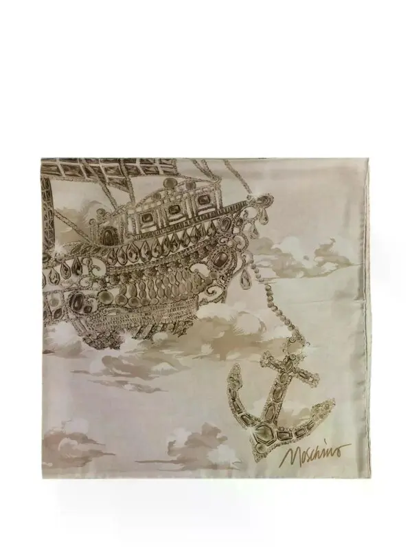 Moschino Logo-print Silk Scarf