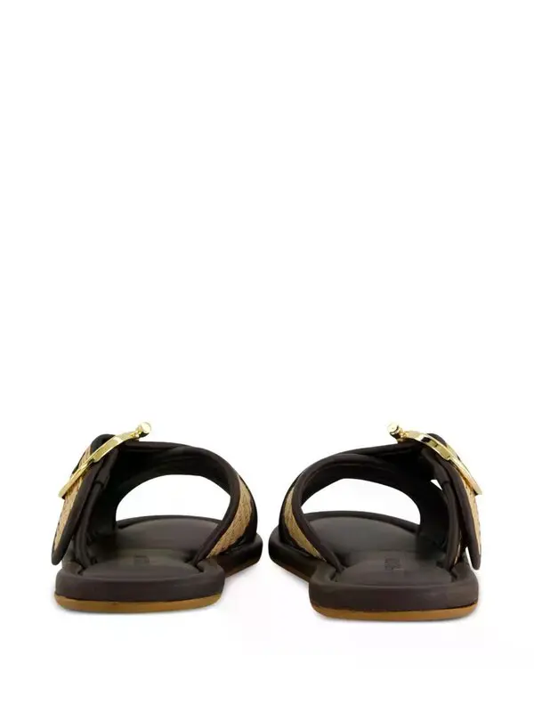 FERRAGAMO Double Strap Gancini Ornament Slide