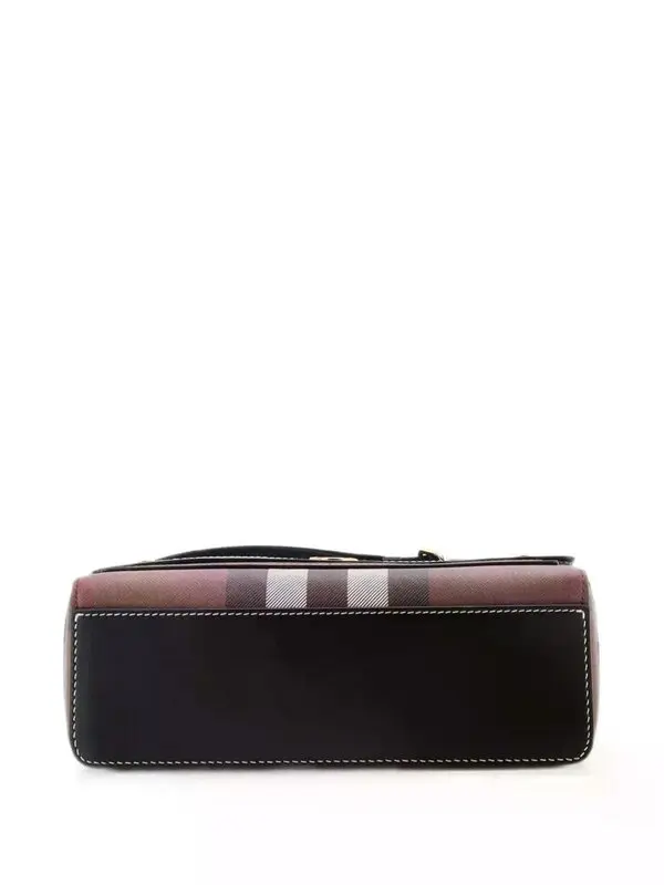 Burberry Note Check Canvas And Leather Medium Crossbody Bag