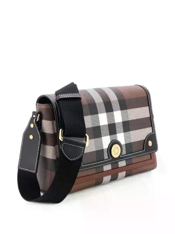 Burberry Note Check Canvas And Leather Medium Crossbody Bag