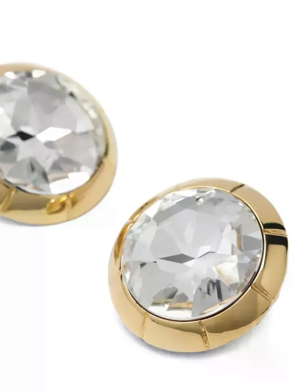 Alessandra Rich Crystal-embellished Round Earrings - Gold