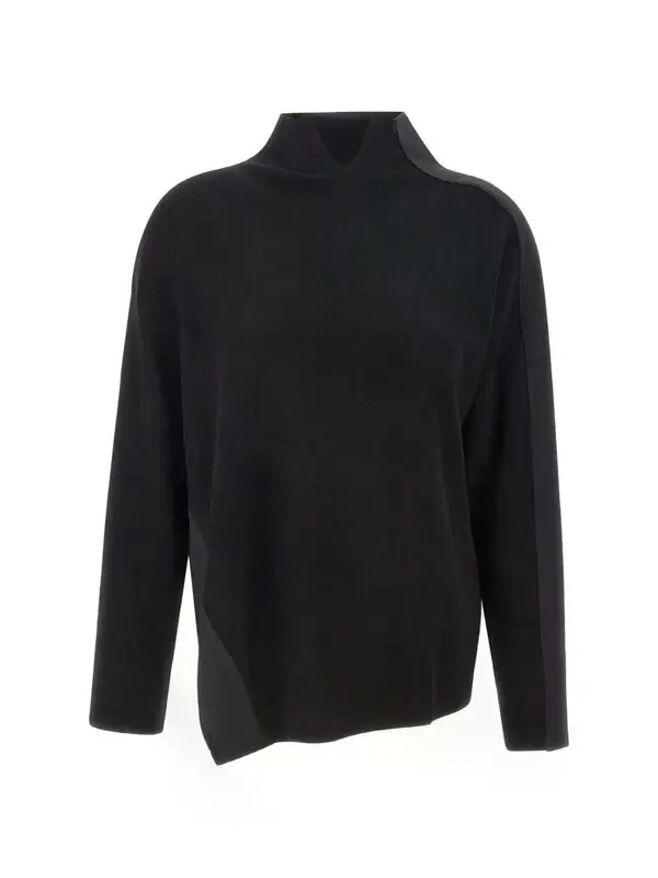 ELENA MIRÒ Asymmetrical Hem High-neck Sweater