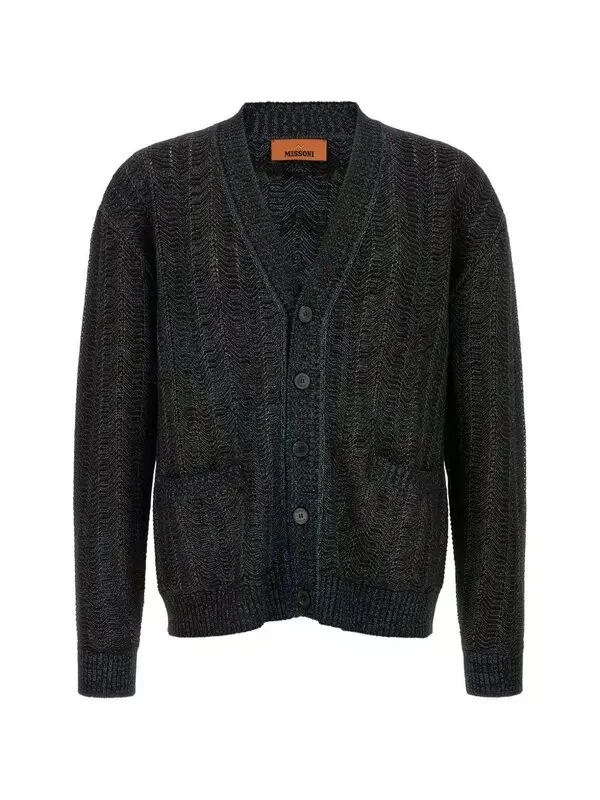 Missoni Wool And Viscose-blend Cardigan With Greek Key Motif