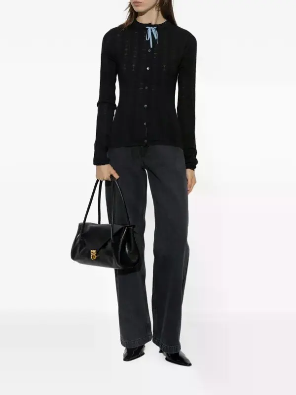 Marni Bow-detail Pointelle-knit Cardigan