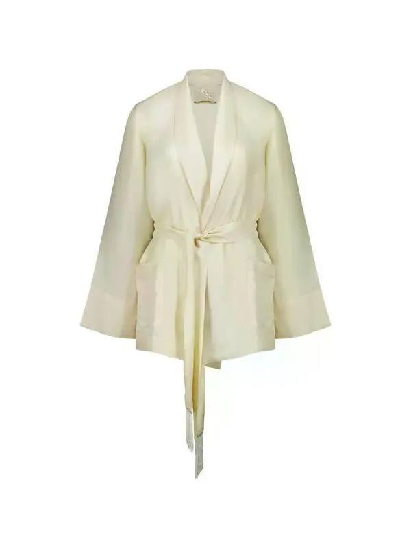 PAULA Fringed Wrap Blouse