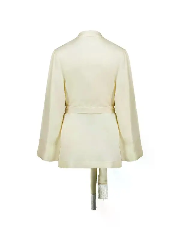 PAULA Fringed Wrap Blouse