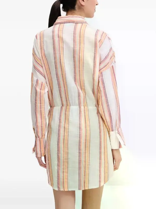 Melissa Odabash Sara Striped Tie-waist Mini Dress - White