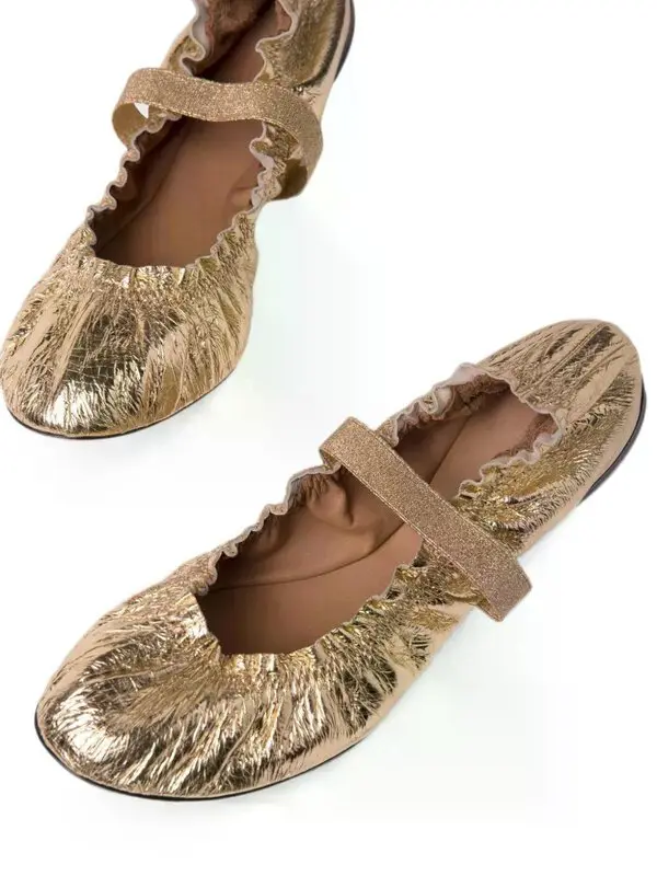 ODISSI Flora Elasticated Ruched Ballet Flats