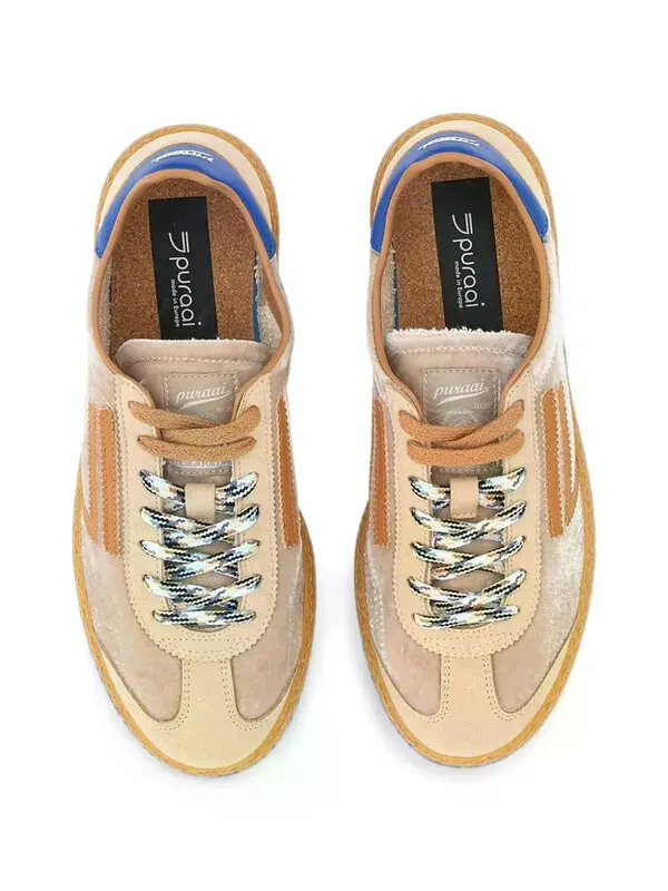 PURAAI Velvet-effect Sneakers - Neutrals