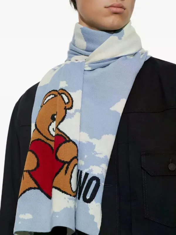 Moschino Teddy Bear Motif Scarf