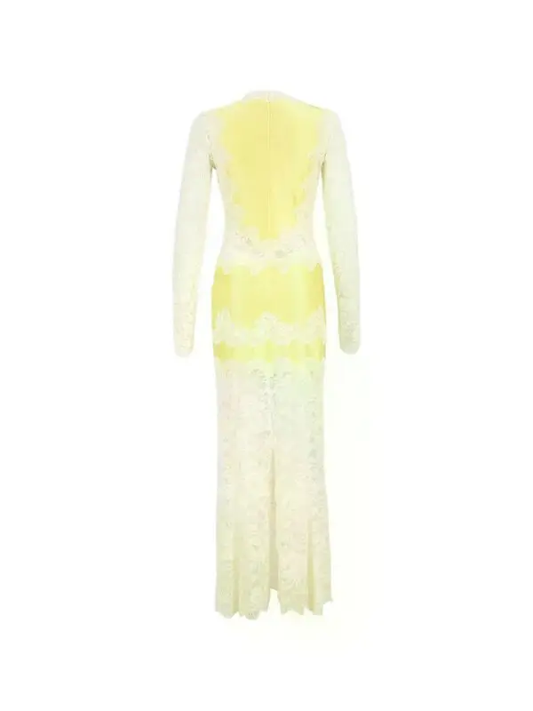 Rabanne Lace-panelled Long-sleeve Maxi Dress