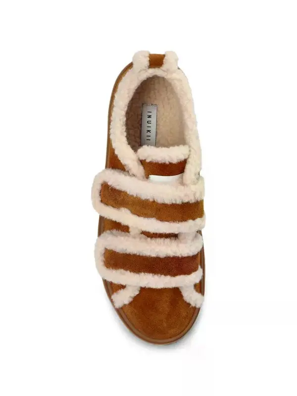 Inuikii Shearling-trim Touch-strap Low Sneakers