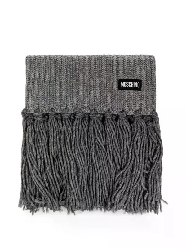 Moschino Ribbed-knit Fringed Scarf