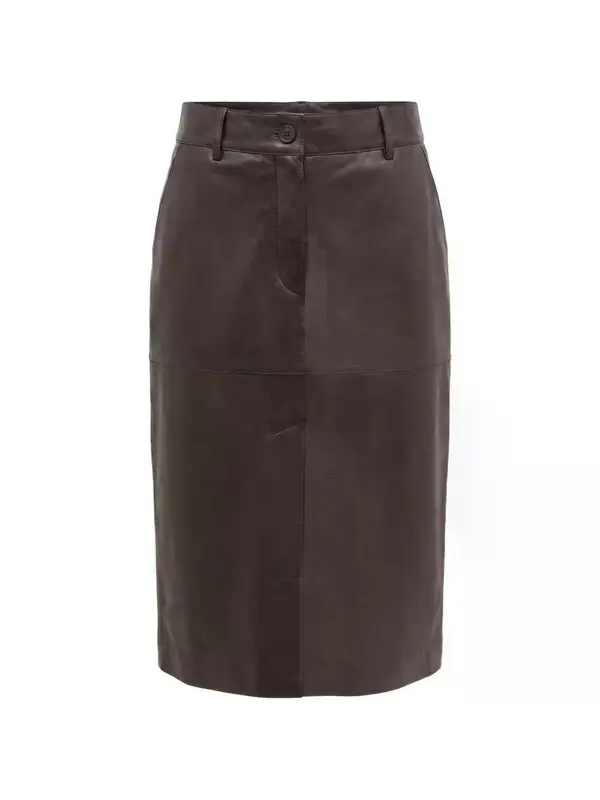 P.a.r.o.s.h Panelled Calf Leather Midi Skirt