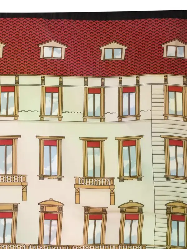 Moschino Architectural-print Silk Scarf - Neutrals