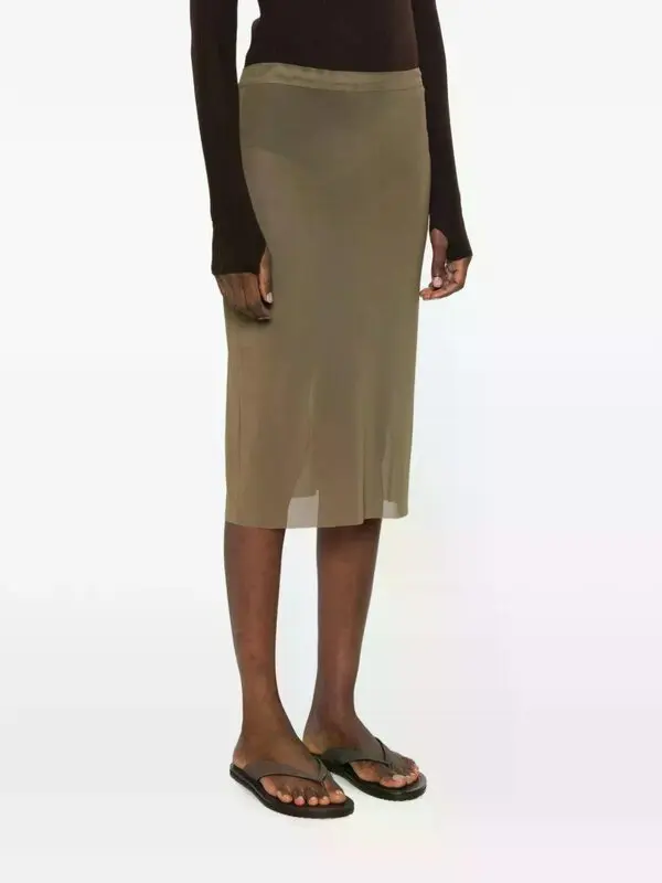 THE FRANKIE SHOP Suva Sheer Pencil Midi Skirt - Green