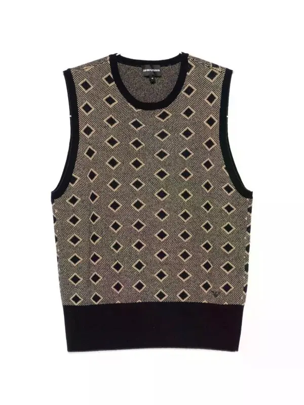 Emporio Armani Diamond-patterned Sleeveless Vest