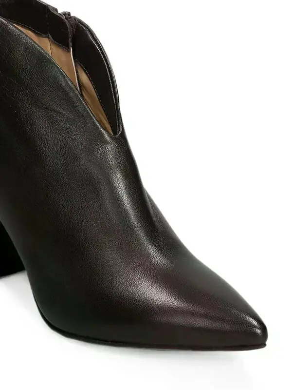 THE SELLER Pointed-toe V-cut Leather Ankle Boots