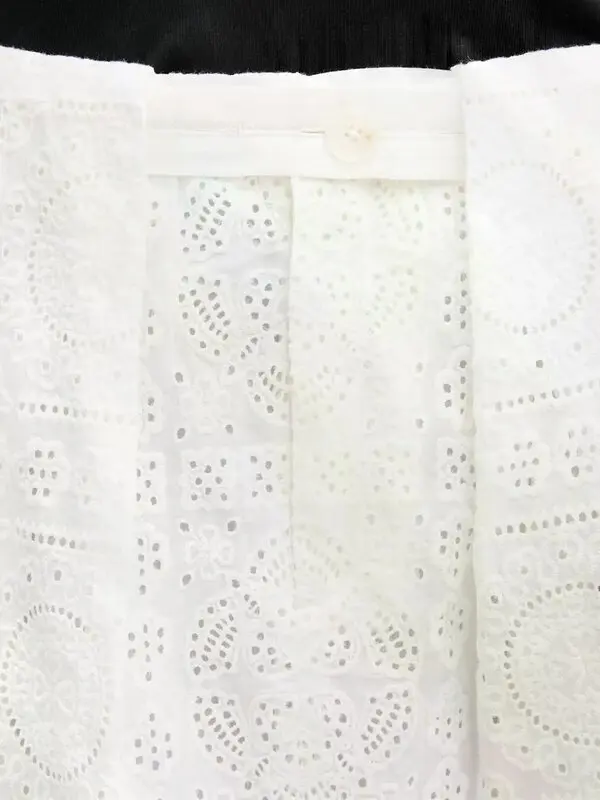 ISABELLE BLANCHE Broderie-anglaise Front-slit Maxi Skirt