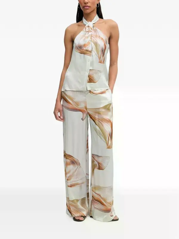 ISABELLE BLANCHE Abstract-print Drawstring-waist Trousers