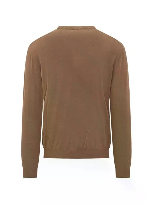 Malo Alfredo Fine-knit Wool Sweater - Brown