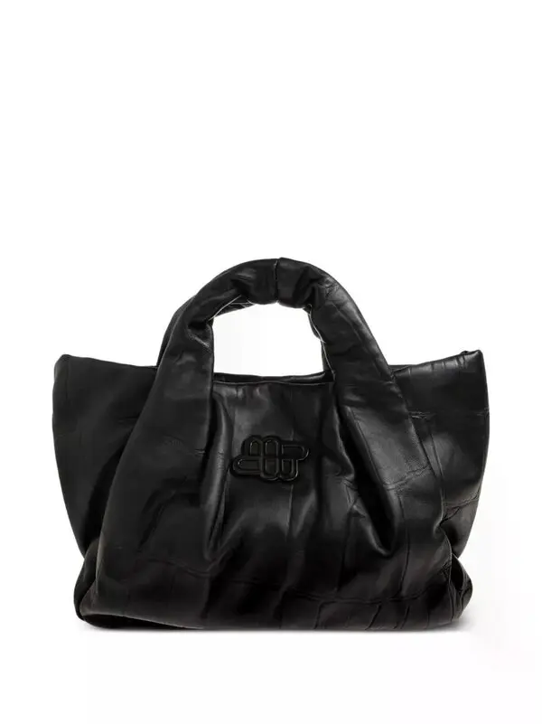 Munthe Leather Croc-effect Tote Bag - Black
