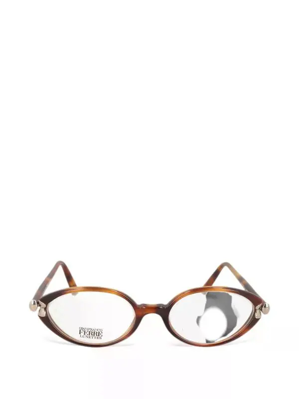 Gianfranco Ferre Tortoiseshell-effect Oval-frame Glasses