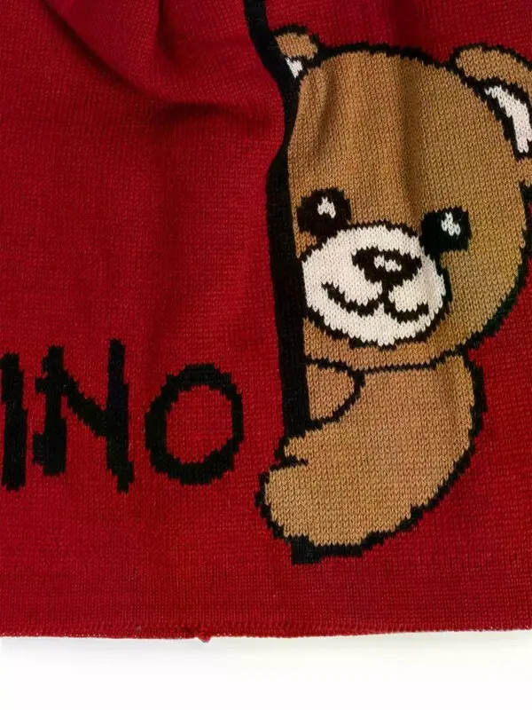 Moschino Logo-intarsia Teddy Bear Beanie Hat