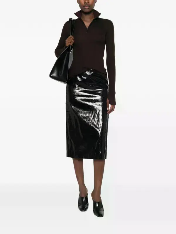 THE FRANKIE SHOP Sade Ribbed-knit Quarter-zip Sweater