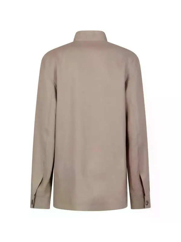 Tagliatore Mandarin-collar Linen Jacket