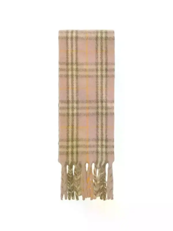 Burberry Check Alpaca Blend Scarf - Pink