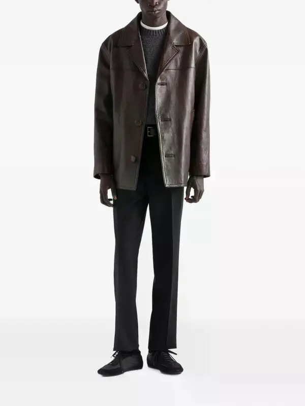 Prada Nappa Leather Caban Jacket
