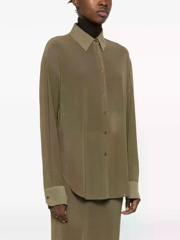 THE FRANKIE SHOP Peri Sheer Long-sleeve Shirt
