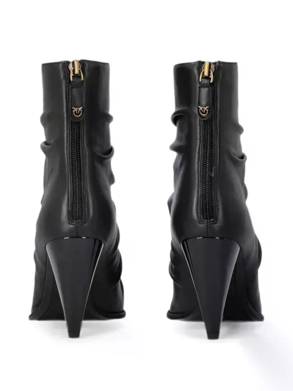 Pinko Ruched Pointed-toe Ankle Boots