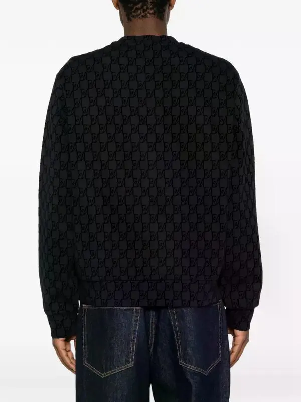 Emporio Armani Monogram-pattern Long-sleeve Sweater