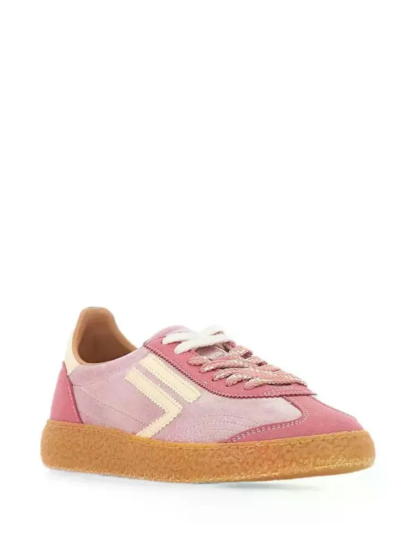 PURAAI Velvet-effect Panelled Lace-up Sneakers
