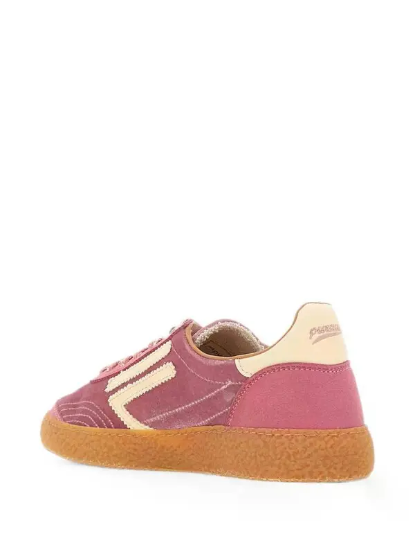 PURAAI Velvet-effect Panelled Lace-up Sneakers