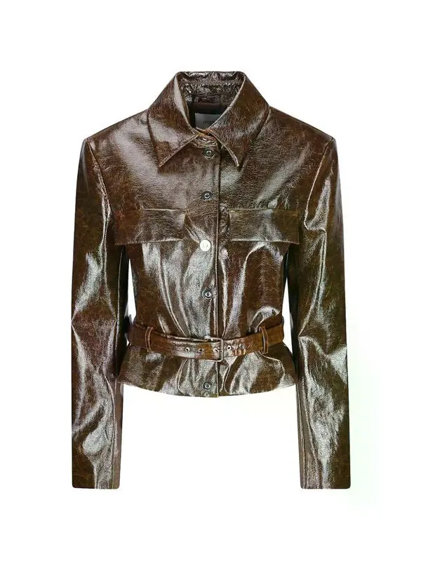 Sportmax Belted Cracked-effect Jacket