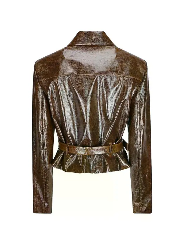 Sportmax Belted Cracked-effect Jacket