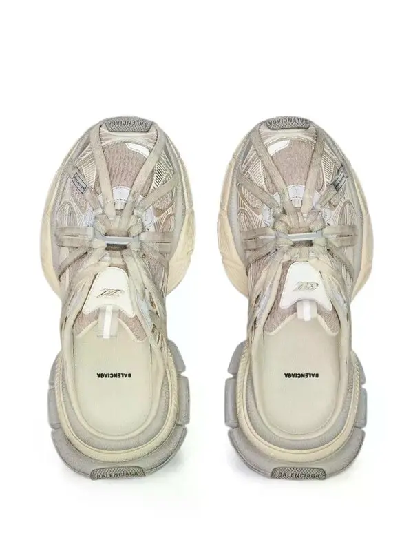 Balenciaga 3xl Extreme Laces Mules In Eggshell - Neutrals