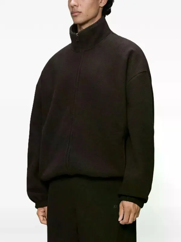 Rains Fleece-texture High-neck Jacket - Brown