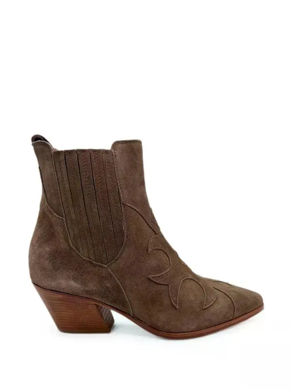 ELIA MAURIZI Western-style Panelled Ankle Boots - Brown