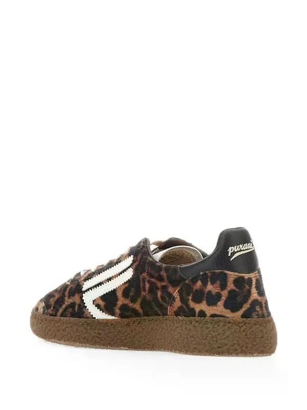 PURAAI Leopard Print Lace-up Sneakers